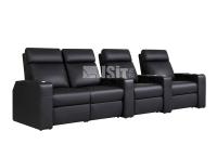 China Contemporary Theater Seating Black Leather Recliner with Electric Function and 34kg/m3 Foam for sale