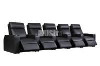 China 5-Seat Genuine Leather Power Recliner Home Theater Seating with Remote Control 34kg/m3 Foam for sale