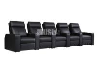 China 5-Seat Genuine Leather Power Recliner Home Theater Seating with Remote Control 34kg/m3 Foam for sale