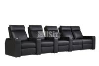 China 5-Seat Genuine Leather Power Recliner Home Theater Seating with Remote Control 34kg/m3 Foam for sale