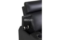 China 5-Seat Genuine Leather Power Recliner Home Theater Seating with Remote Control 34kg/m3 Foam for sale