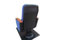 China BS5852 Blue Auditorium Theater Seating Movie Chair Wood Armrest Padded Fabric Center 580mm for sale