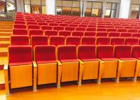 China Wooden Armrest Auditorium Theater Chairs Folding Audience Seat 580mm Center for sale