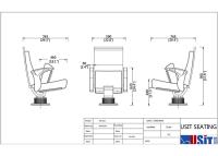 China Aluminum Alloy Foldable Movie Theater Seating 580mm Center with Plywood Outer Back for sale