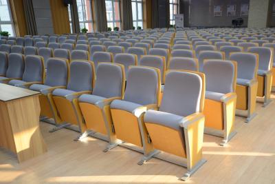 China Walnut Movie Theater Seats Foam Density 60kg/m3 Church Theater Chair 580mm Center Distance for sale