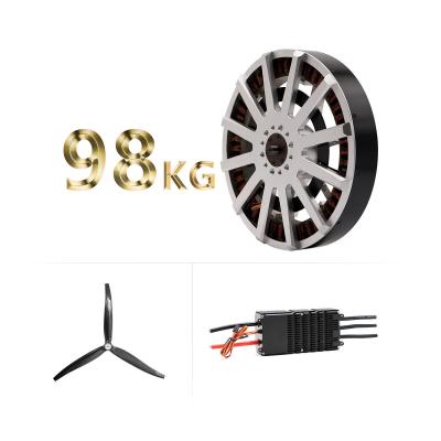 China 23850 98KG Thrust High Torque DC Outrunner Brushless Motor 24s 300A Esc 55 Inch Propeller for Paramotor Airplane Evtol Airboat for sale