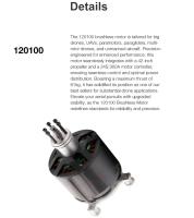 China MP120100 58kg Outrunner Brushless Motor for Electric Go-karts Drone Industry Commercial UAV EVTOL Agriculture Drone Accessories for sale