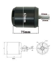 China 6374 Sensor 60kv 3250W 8Nm High Torque Robot Hub Motor Dc Brushless Gear Wheelchair Robot with Permanent Magnet Construction for sale