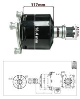 China MP120100 / KV50 Outrunner Brushless Motor for Electric Paraglider (40HP) for sale