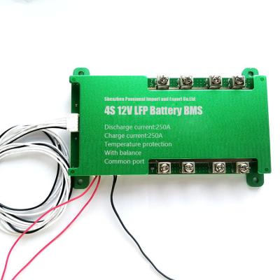 China 4S 12V 250A LiFePO4 Battery BMS Screw Type Common Port Withstand 40V Series for sale