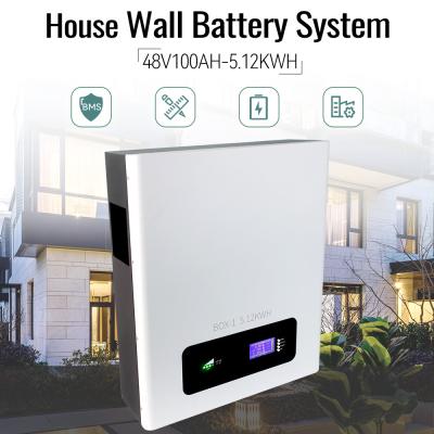 China Solar Lithium Wall Residential Storage Battery System With 6000Times Cycle Life for sale
