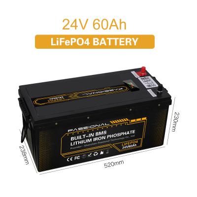 China Rechargeable 24V 60Ah LiFePO4 Battery ABS Case for Electric Forklift Solar Energy Storage for sale