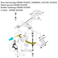 China Heavy Duty Rear 4-Leaf Spring Kit with Bushings & Sleeves for Club Car DS Golf Cart 1014675 for sale