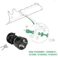 China Golf Cart Starter Ignition Switch for Club Car Precedent 2004+ Electric Golf Cart, with Standard Keys, OEM 102508601, 1025086-01 1012505 for sale