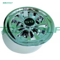 China Silver Ss 8 Inch Wheel Covers , Black Golf Trolley Wheel Covers Chrome Finishing for sale