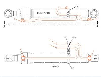 China CAT 320D Excavator Hydraulic Cylinder Pipe 222-0126 247-8869 Boom Pipe 51.5MPa for sale
