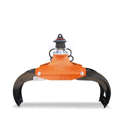 China 3 Ton Hydraulic Excavator Wood Grapple Rotating Max Jaw Opening 1.5m 330cc for sale