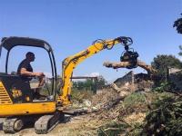 China 3 Ton Hydraulic Excavator Wood Grapple Rotating Max Jaw Opening 1.5m 330cc for sale