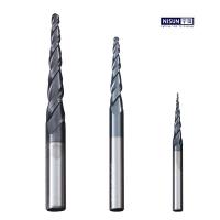 China Carbide M2 M35 M42 PM Conical Tapered End Mills Milling Cutter 2 Flutes Custom Length for sale