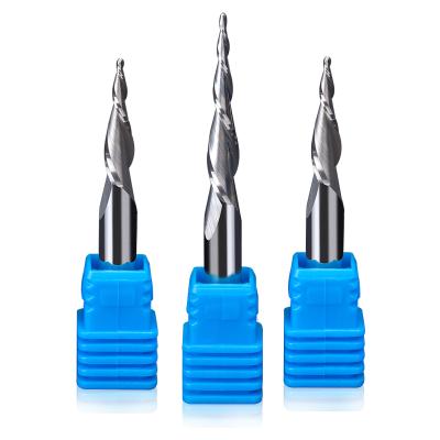 China Carbide M2 M35 M42 PM Conical Tapered End Mills Milling Cutter 2 Flutes Custom Length for sale
