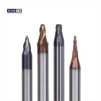 China Carbide M2 M35 M42 PM Conical Tapered End Mills Milling Cutter 2 Flutes Custom Length for sale