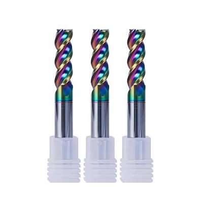 China HRC55 Carbide End Mill 3 Flutes 3F Dia 5mm 6mm 8mm Shank End mill coating Carbide Solid Tungsten Flat milling cutter for Aluminium for sale
