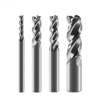China HRC55 Carbide End Mill 3 Flutes 3F Dia 5mm 6mm 8mm Shank End mill coating Carbide Solid Tungsten Flat milling cutter for Aluminium for sale