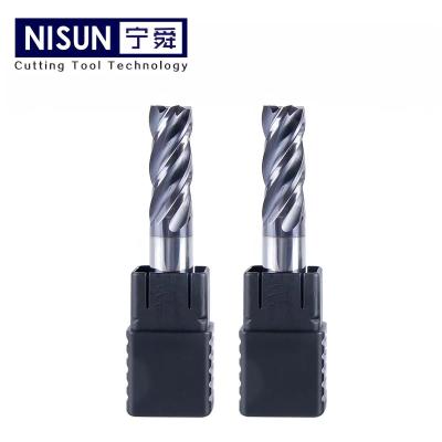 China HRC55 Carbide End Mill Four Flutes 4F Dia 1mm 2mm 3mm 4mm Shank Endmill Carbide 4 Flutes Solid Tungsten milling cutter steel for sale