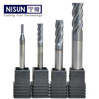 China HRC55 Carbide End Mill Four Flutes 4F Dia 5mm 6mm 8mm Shank Endmill Carbide 4 Flutes Solid Tungsten milling cutter steel for sale