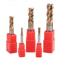China HRC55 Carbide End Mill Four Flutes 4F Dia 5mm 6mm 8mm Shank Endmill Carbide 4 Flutes Solid Tungsten milling cutter steel for sale