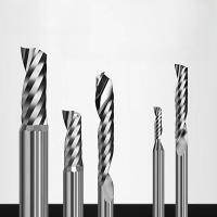 China Solid Carbide Single Flute Spiral End Mill 1F Upcut CNC Router Bit Tungsten Milling Cutter for Aluminum Acrylic Wood for sale