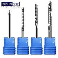 China Solid Carbide Single Flute Spiral End Mill 1F Upcut CNC Router Bit Tungsten Milling Cutter for Aluminum Acrylic Wood for sale