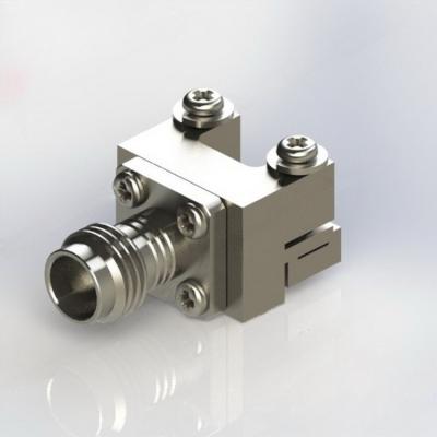 China 1.85mm Solderless PCB RF Coaxial Connector 67 GHz Frequency Edge Mount 50 Ohm Bulkhead for sale