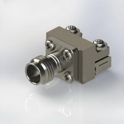 China 2.4-KHD RF Coaxial Cable Connector DC-50GHz 50 Ohm Flange Straight Through PCB with 500+ Cycles Durability for sale