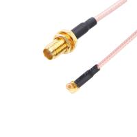 China RG316 Coaxial Cable Assembly with Right Angle MCX to SMA Connector - 50 Ohm, 6GHz, 2.6mm OD, RoHS Compliant for sale