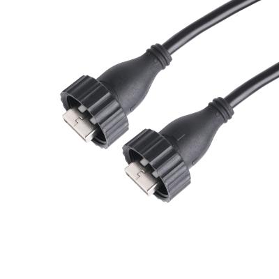 China USB 2.0 Type A Male to Male Industrial Cable with IP67 Waterproof Rating and 4-Pin Pure Copper Construction for sale