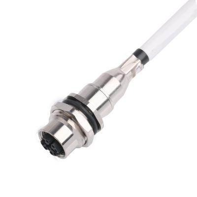 China M12 Gold Plated Ethernet Cable Assembly CAT6A 26AWG 8-Pin IP67 Industrial Network Cable -45℃ to +55℃ for sale