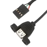 China SINO TECH 3m USB 2.0 Extension Cable Panel Mount with Screws for Data Transfer 28AWG 6.0mm OD for sale
