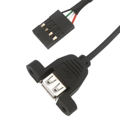 China SINO TECH 3m USB 2.0 Extension Cable Panel Mount with Screws for Data Transfer 28AWG 6.0mm OD for sale