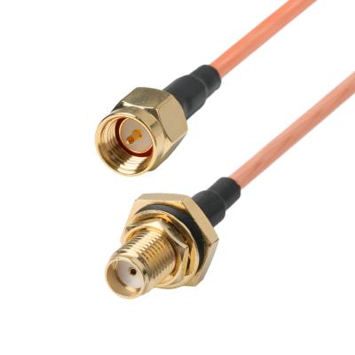China RG316 SMA Cable Connector Female Bulkhead Jack to Male Straight Plug -40°C to +85°C 1000V IP67 for sale