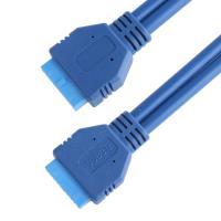 China USB3.0 20P IDC Connector with LDPE Transparent Housing and 45P Blue PVC Cable - 1MΩ Insulation Resistance for sale