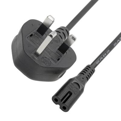 China ROHS BS1363 to C7 Power Cable 2.5A 250V 6ft 18 AWG Copper Indoor Electric Cord for sale