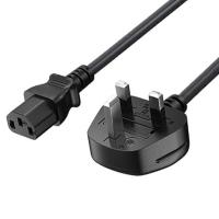 China C13 to UK Plug BS1363 Power Cord 18AWG 250V 13A Custom Length for Computers and Printers for sale
