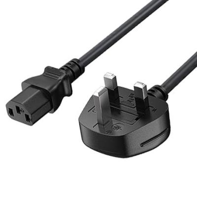 China C13 to UK Plug BS1363 Power Cord 18AWG 250V 13A Custom Length for Computers and Printers for sale