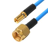 China RF connector Low PIM Coaxial Cable Assemblies Flexible TFT-5G-402 Double Shielded With Blue FEP Jacket for sale