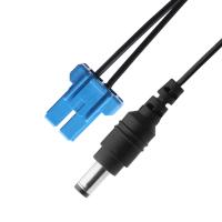 China DC Plug 2.1*5.5mm Solder Type PVC Appearance Molding To TE Blue Housing 2P Female Cable Connector for sale