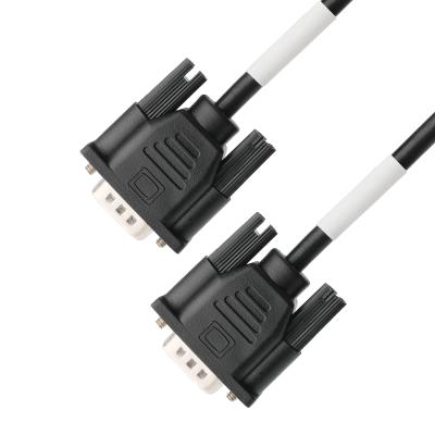 China D-SUB-9Pin Male Solder Type White Rubber Core Nickel Plated Shell To D-SUB-9Pin FEMALE Connector OEM/ODM for sale