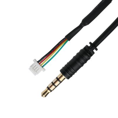 China 3.5mm 4Pin Heaphone Earphone Plug MALE To JST SHR-04V-S-B Cable Connector Assembly OEM/ODM for sale