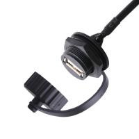 China USB 2.0 A Female IP67 Panel Mount Connector with Shield and Cap - Custom Lengths 0.5m to 5m for sale