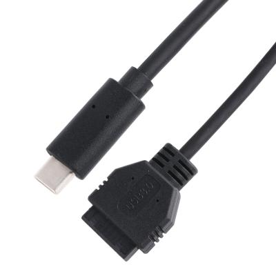 China USB 3.0 Type-C to IDC 20P Female Adapter Cable with Internal Resistor 0.8mm Black PVC Wire OEM ODM for sale